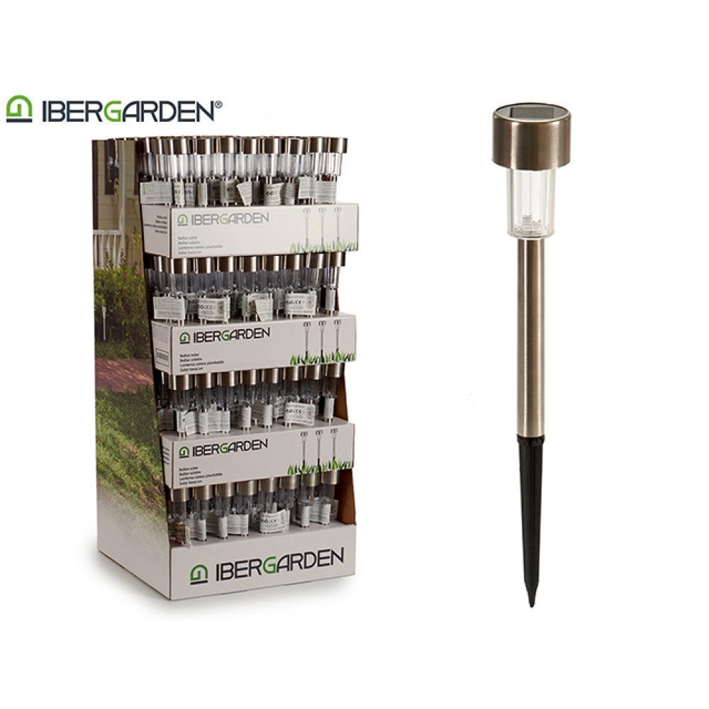 Hagelampe rustfritt stål med solcellepanel - Smartevarer.no